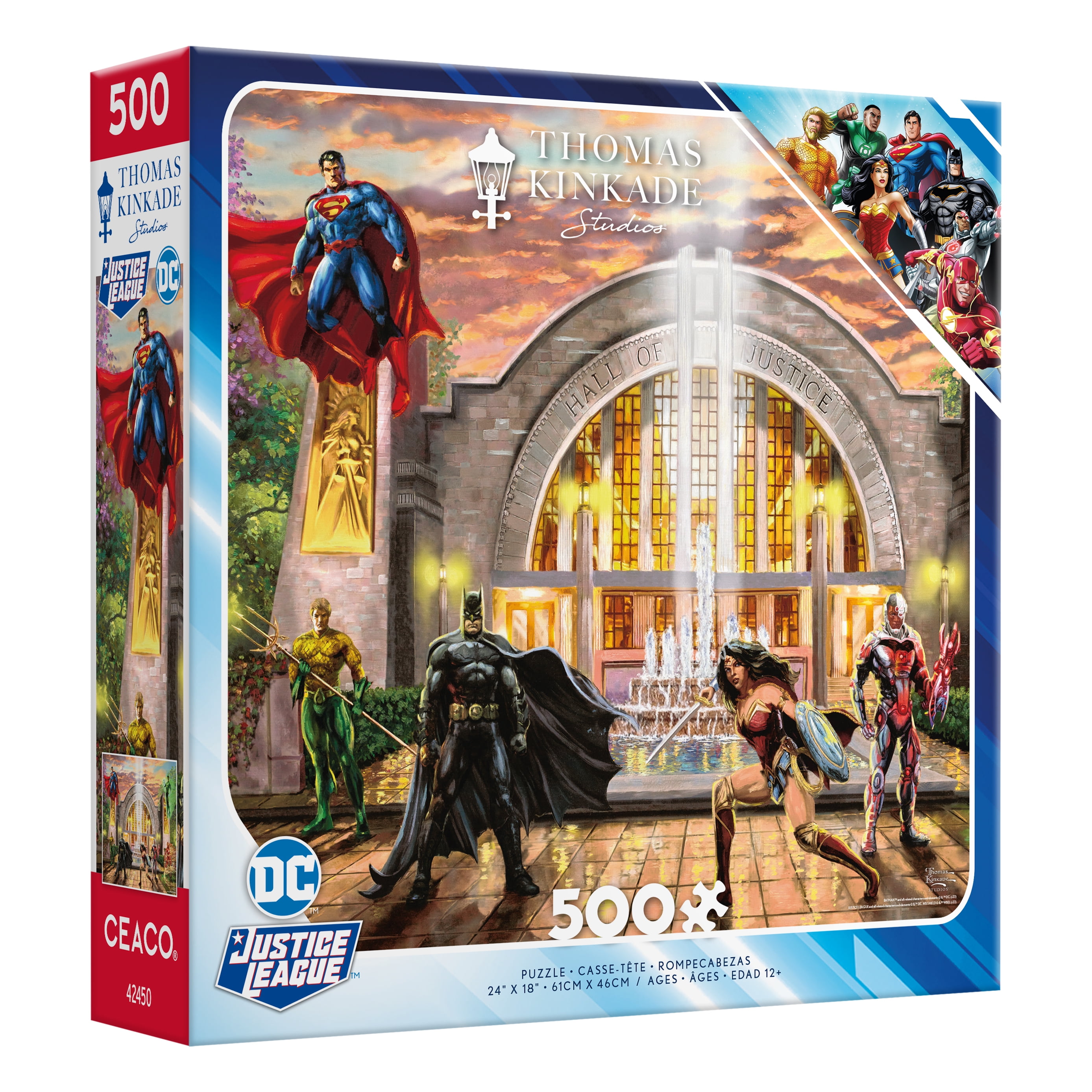 Ceaco Thomas Kinkade DC Comics Hall of Justice 500 Piece Interlocking ...