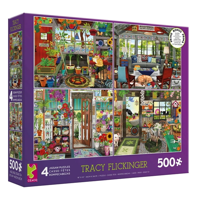 Ceaco 4 in 1 Multipack Tracy Flickinger Interlocking Jigsaw Puzzle ...