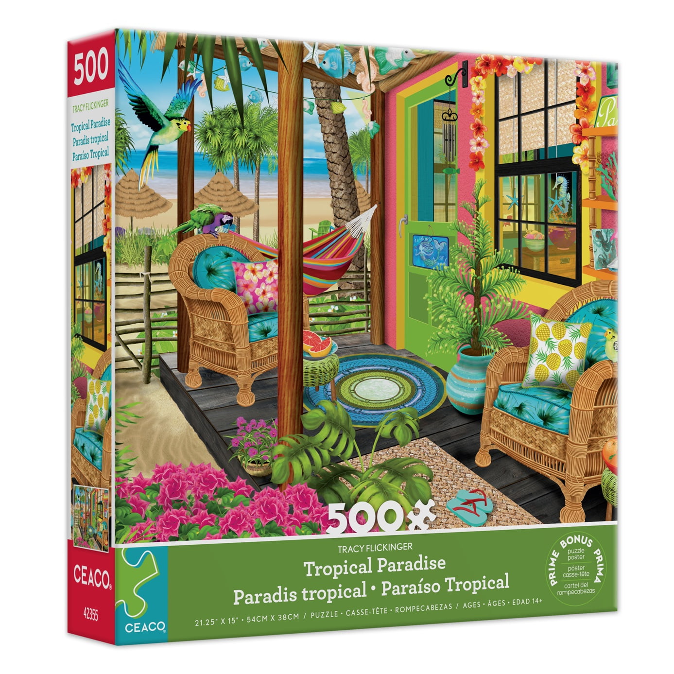 Ceaco Tracy Flickinger Tropical Paradise 500-Piece Interlocking Jigsaw ...