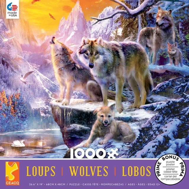 Ceaco - Wolves - Winter Wolf Family - 1000 Piece Jigsaw Puzzle ...