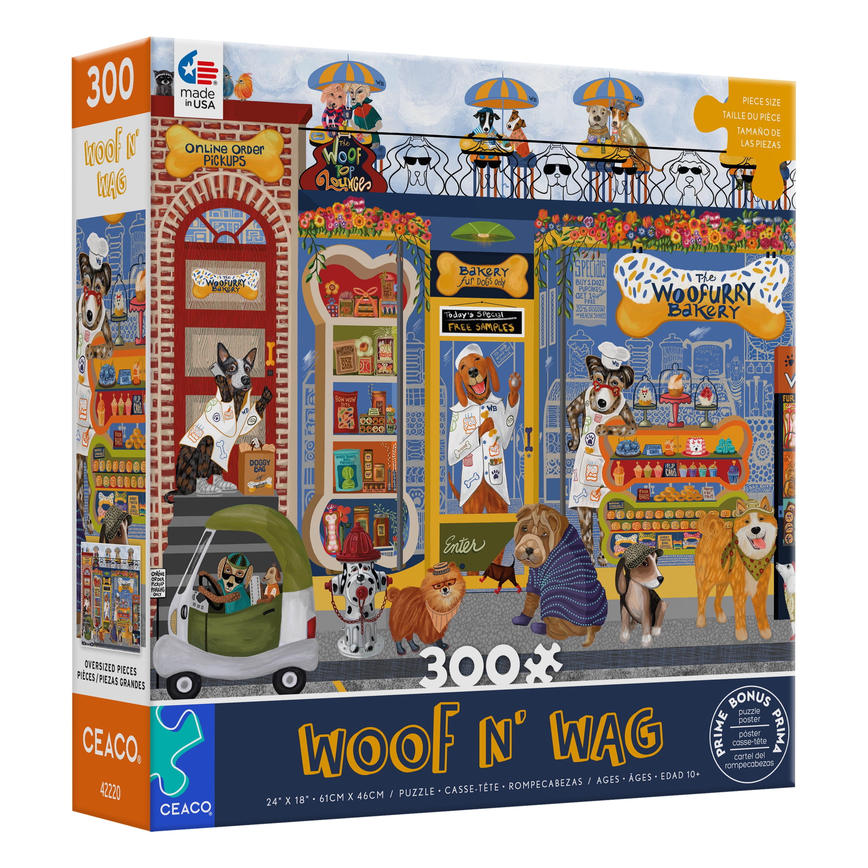 Ceaco 300-Piece Woof N' Wag Woofurry Bakery Interlocking Jigsaw Puzzle ...