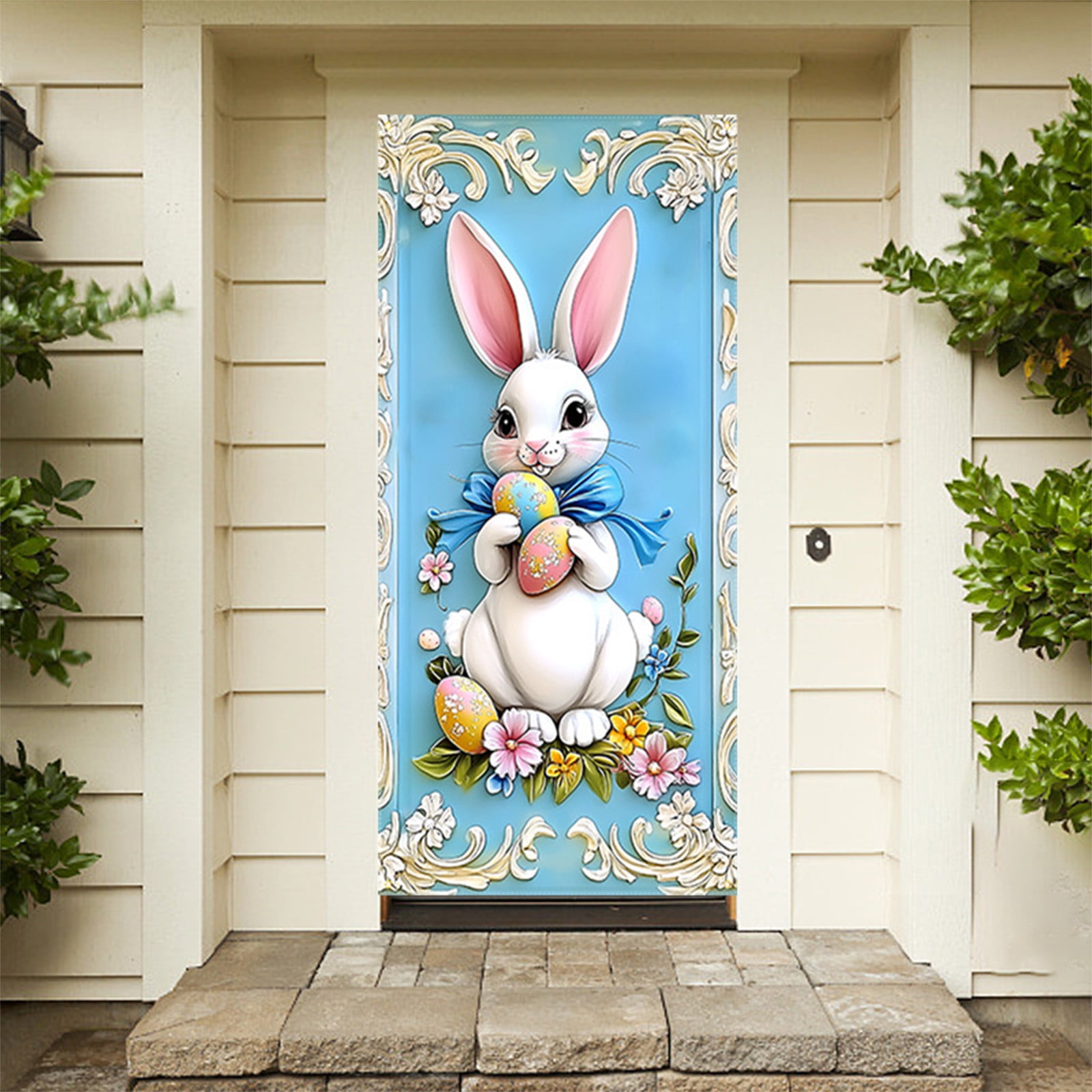 Cebalnir Spring Easter Door Cover 71x34 Inch Welcome Spring Door Banner ...
