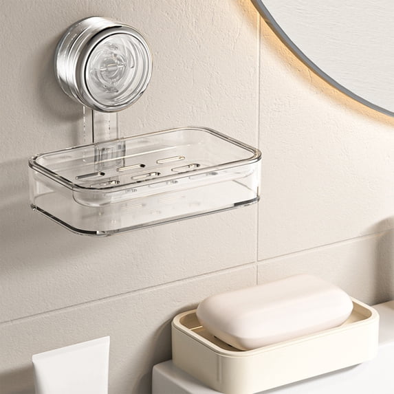 Cebalnir Suction Cup Soap Box Wall Mounted Punch Free Soap Storage Rack ...