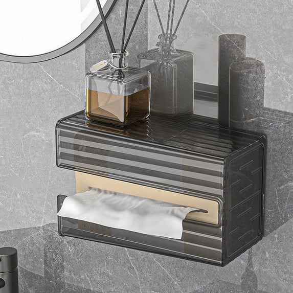 Cebalnir Wall Mounted Tissue Box Holders Non-destructive Adhesive ...