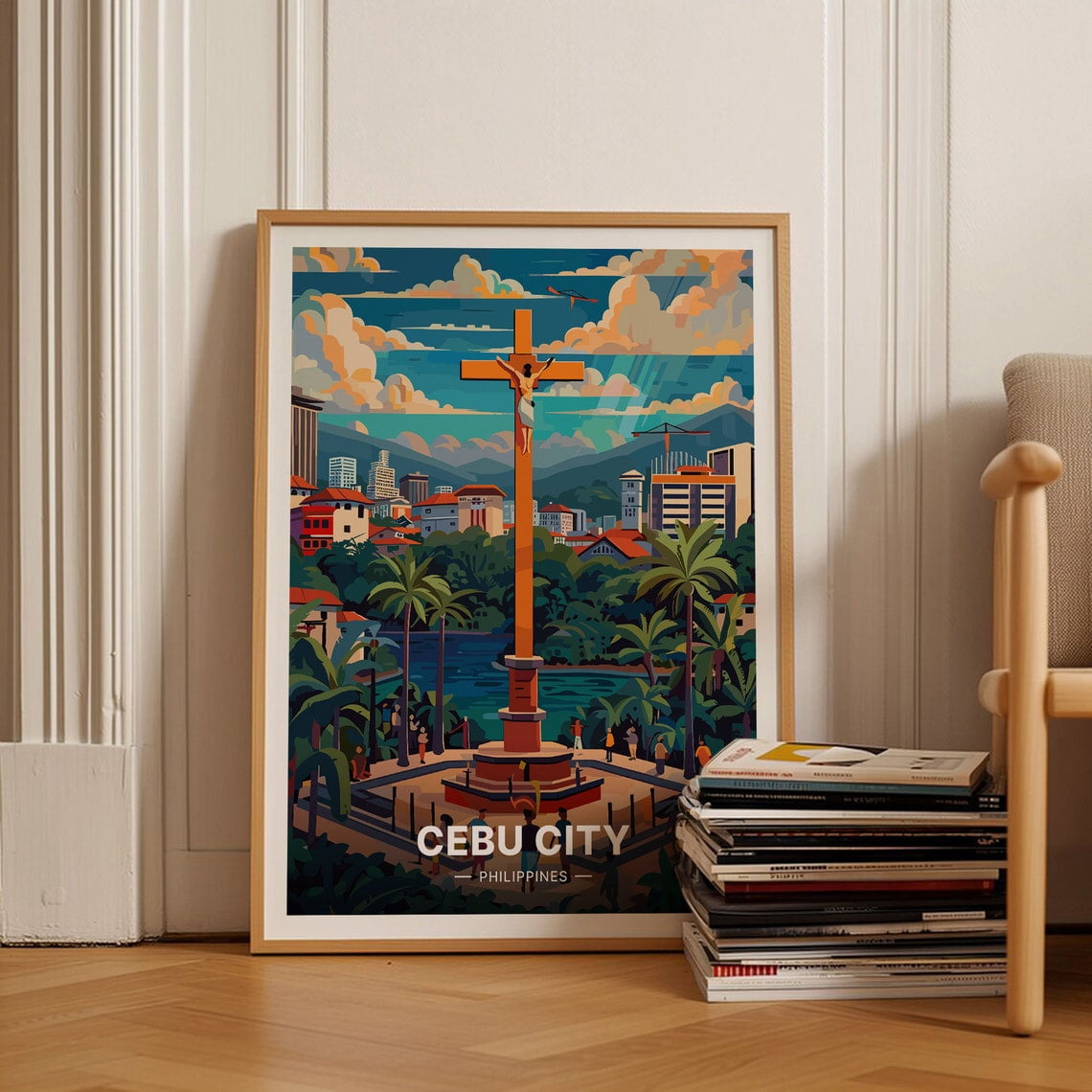 Cebu City Philippines Travel Poster, Artistic Destination Wall Art ...