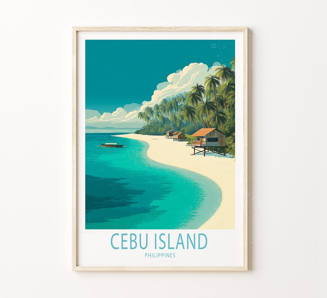 Cebu Island Philippines Travel Wall Art 2, Unframed Paper Poster ...