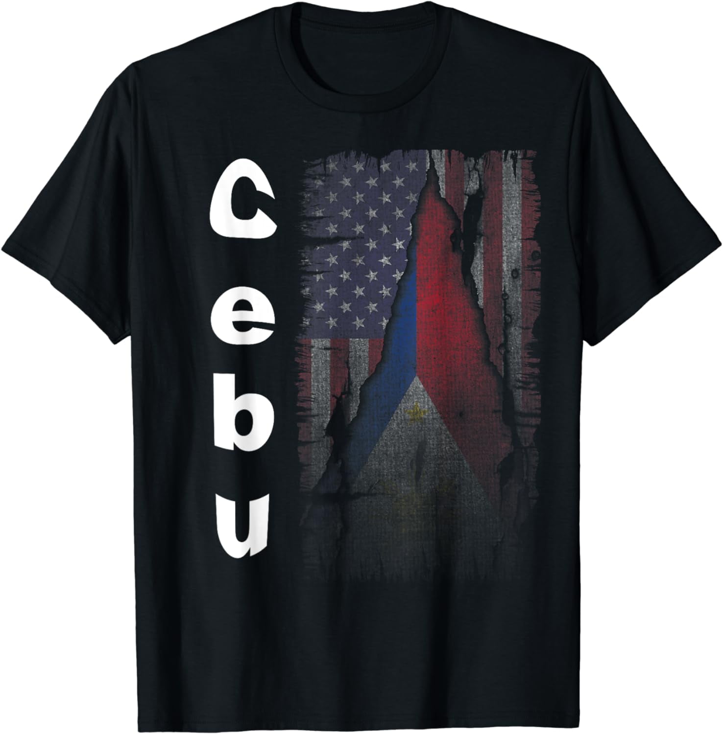 Cebu Philippines, Retro Vintage Filipino & American Flag T-Shirt ...