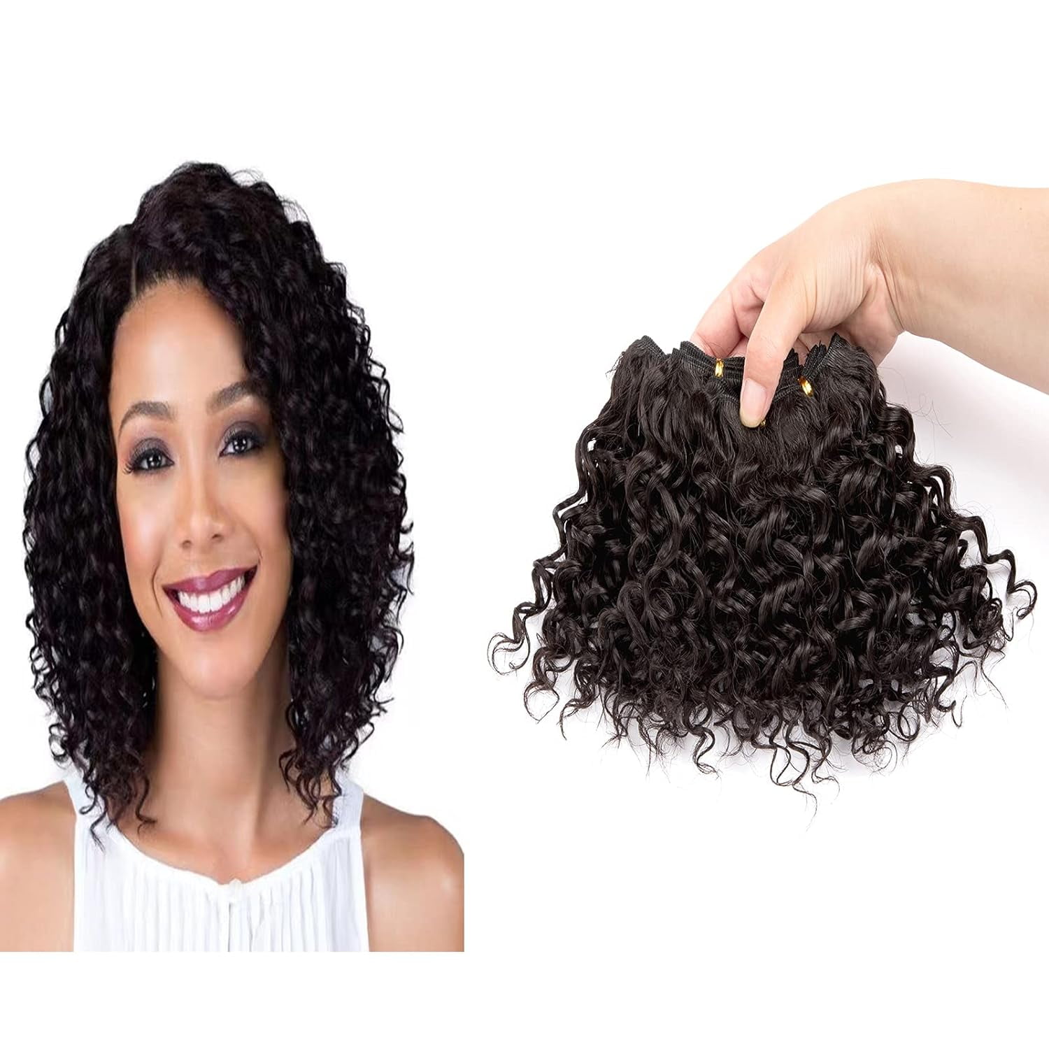 Cece Beauty Hairline Kinky Curly Hair Bundles,Short Synthetic Jerry ...