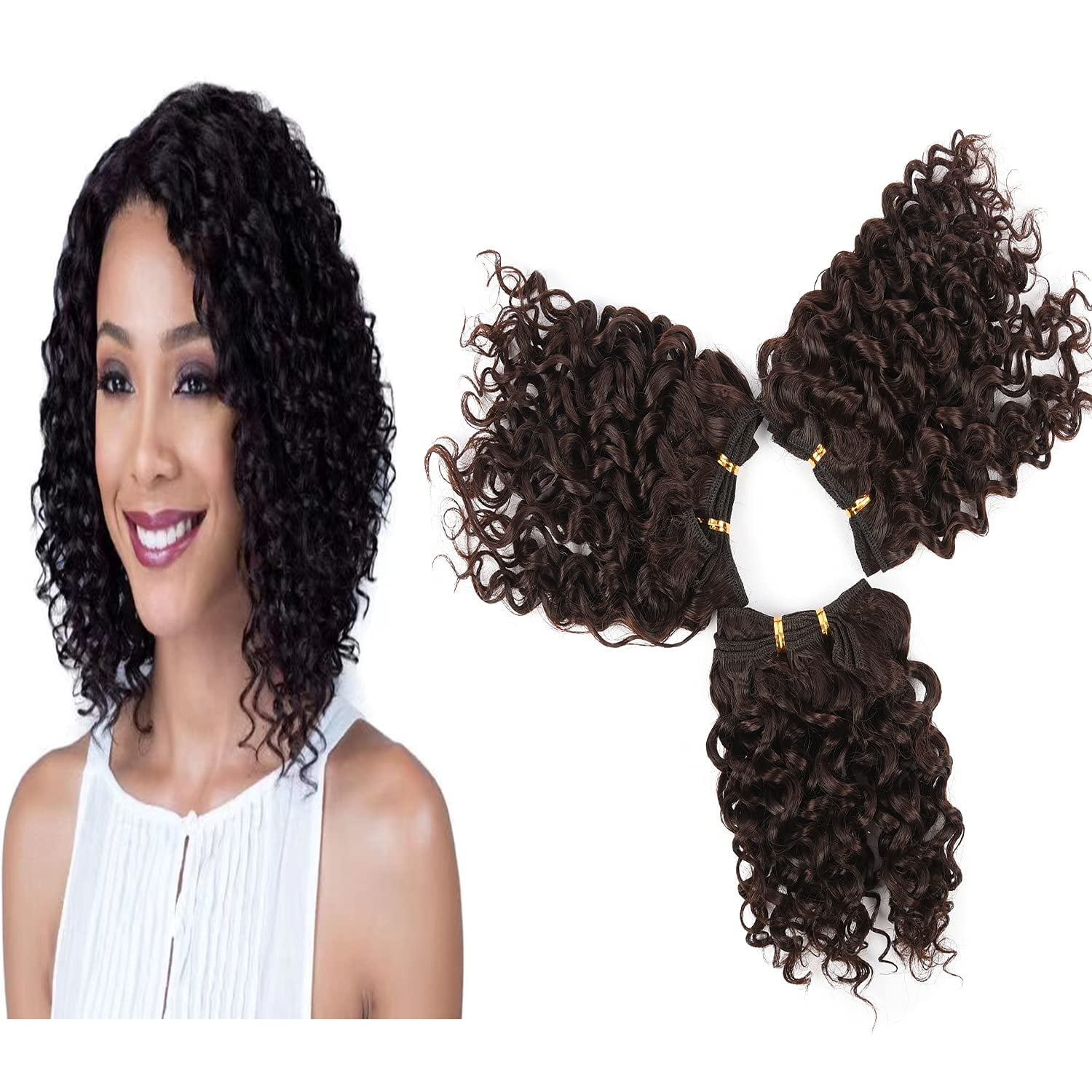 Cece Beauty Hairline Short Kinky Curly Hair Bundles,Short Synthetic ...