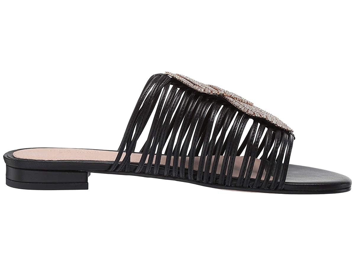 Cecelia New York Darleen Slide Sandal Black/Silver Stone Slip On Caged ...