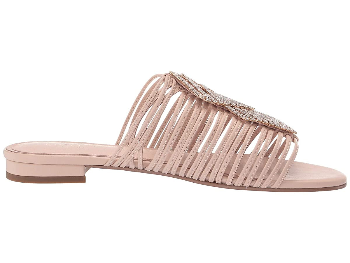 Cecelia New York Darleen Slide Sandal Nude/Gold Stone Slip On Caged ...