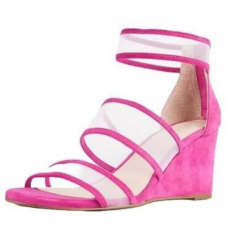 Cecelia New York Dorothy Wedge Sandals Clear Strap Heel Zip Strappy ...