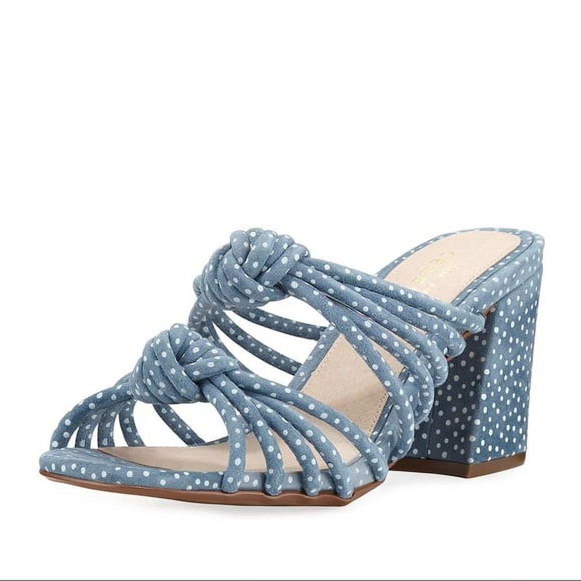 Cecelia New York Harper Denim White Slip On Open Toie Knotted Heeled ...