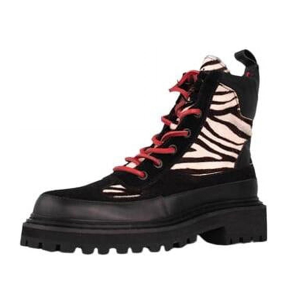 Cecelia New York Henry Black Zebra Pattern Lace Up Rounded Toe Ankle ...