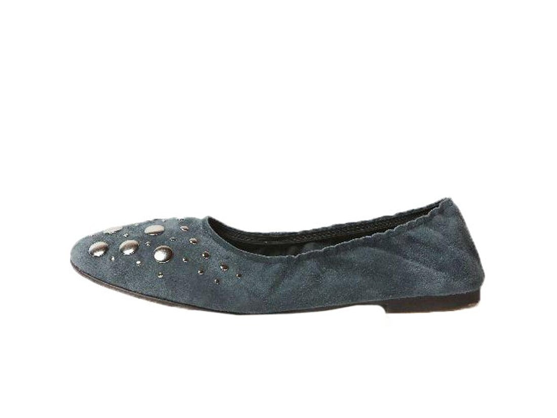 Cecelia New York Jacob Ink Grey Suede Elastic Designer Ballet Flat ...