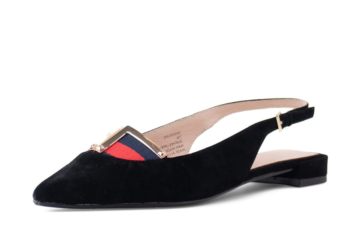 Cecelia New York Women's Jacqueline Suede Slingback Flats in Black ...