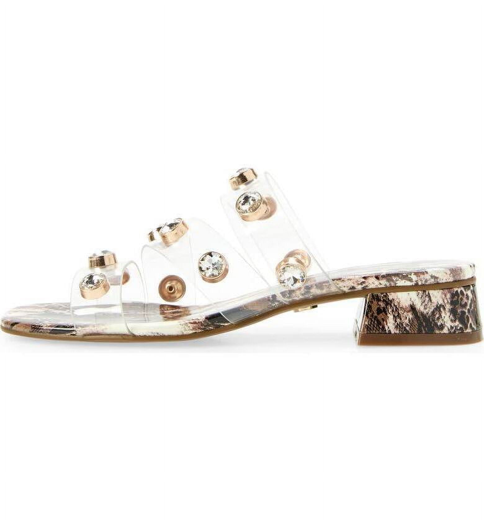Cecelia New York London Brown Snake Patent Slip On Open Toe Heel Slide ...