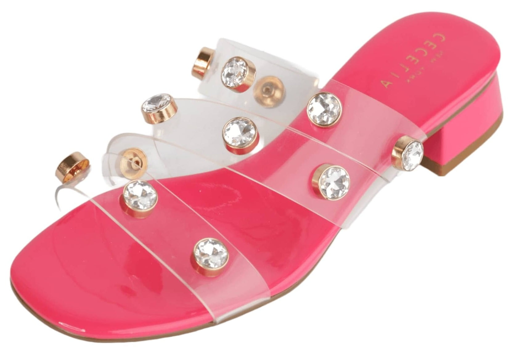 Cecelia New York London Watermelon Patent Slip On Open Toe Heel Slide ...