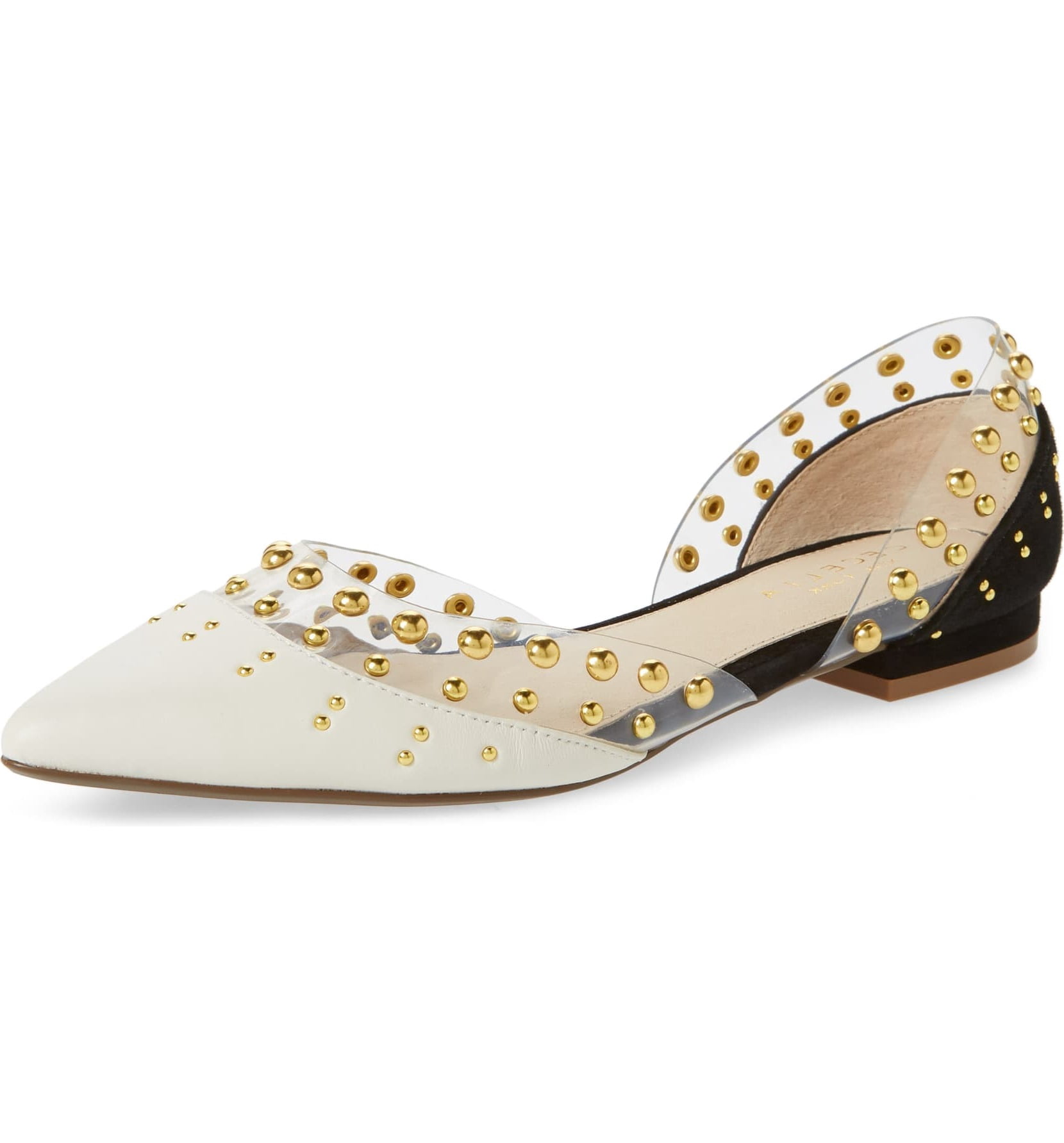 Cecelia New York Min Ballet Flats Black White Clear Chic Pointy ...