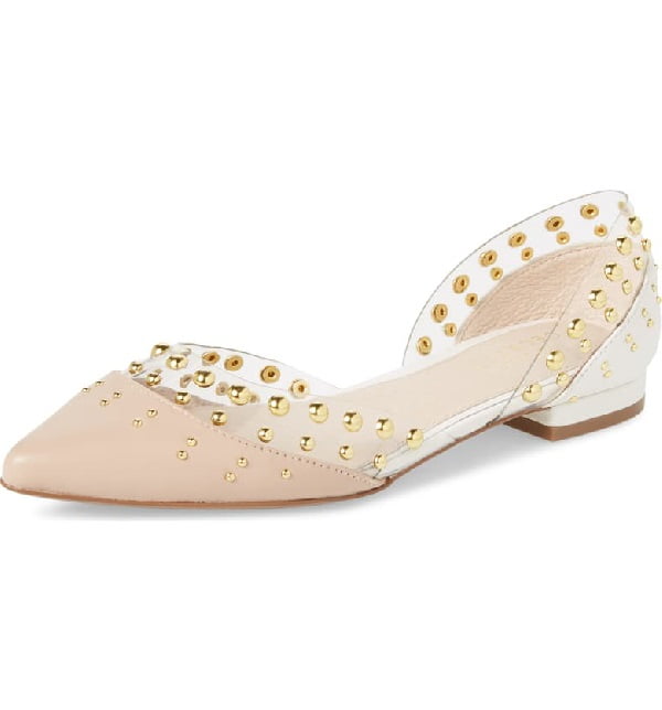 Cecelia New York Min Ballet Flats Clear Chic Pointed Shoe Bare Clear ...