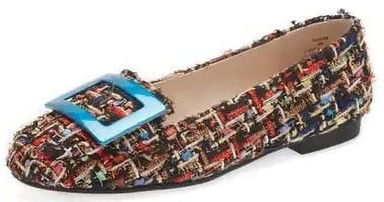 Cecelia New York Reggie Blue Multi Metal Buckle Slip On Rounded Toe ...