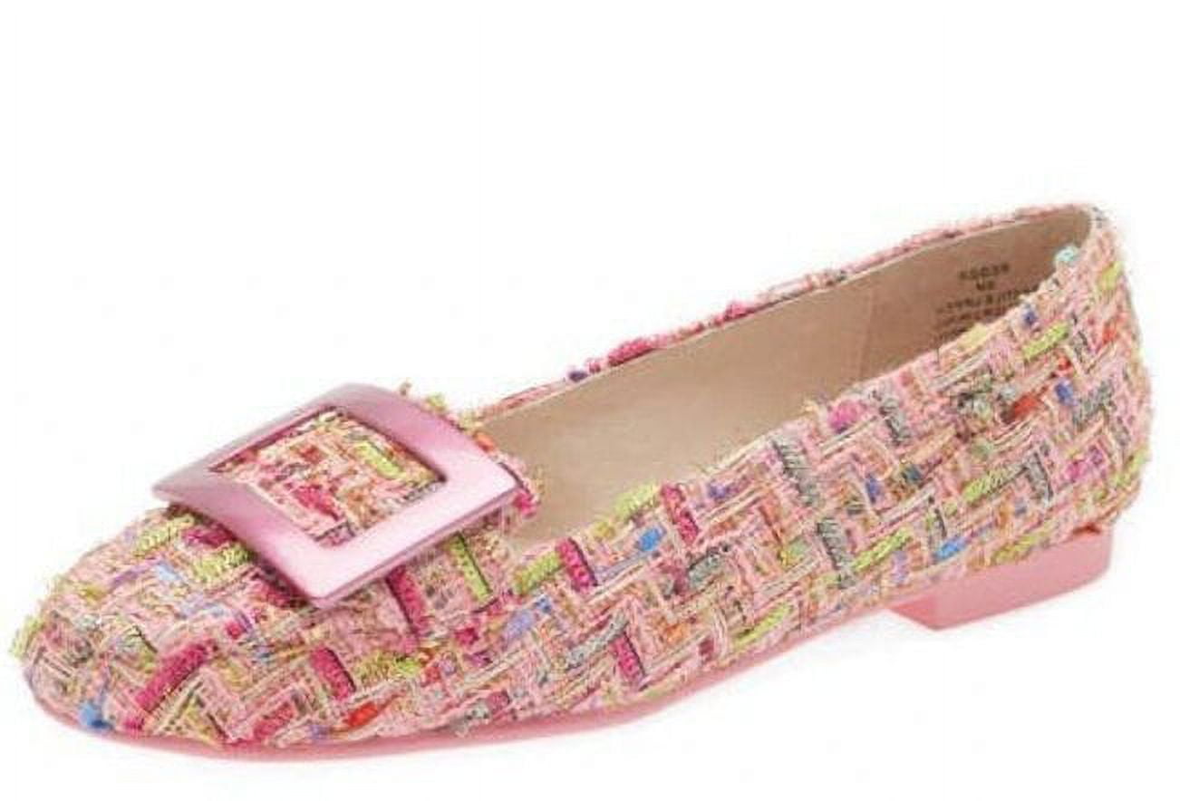 Cecelia New York Reggie Pink Multi Metal Buckle Slip On Rounded Toe ...