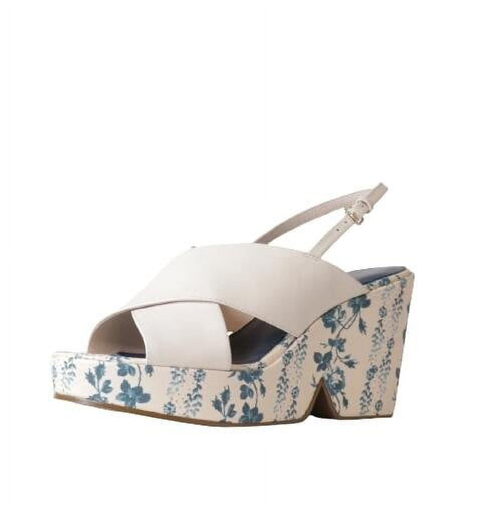 Cecelia New York Solitar Blue Floral Slip On Buckle Ankle Strap Fashion ...