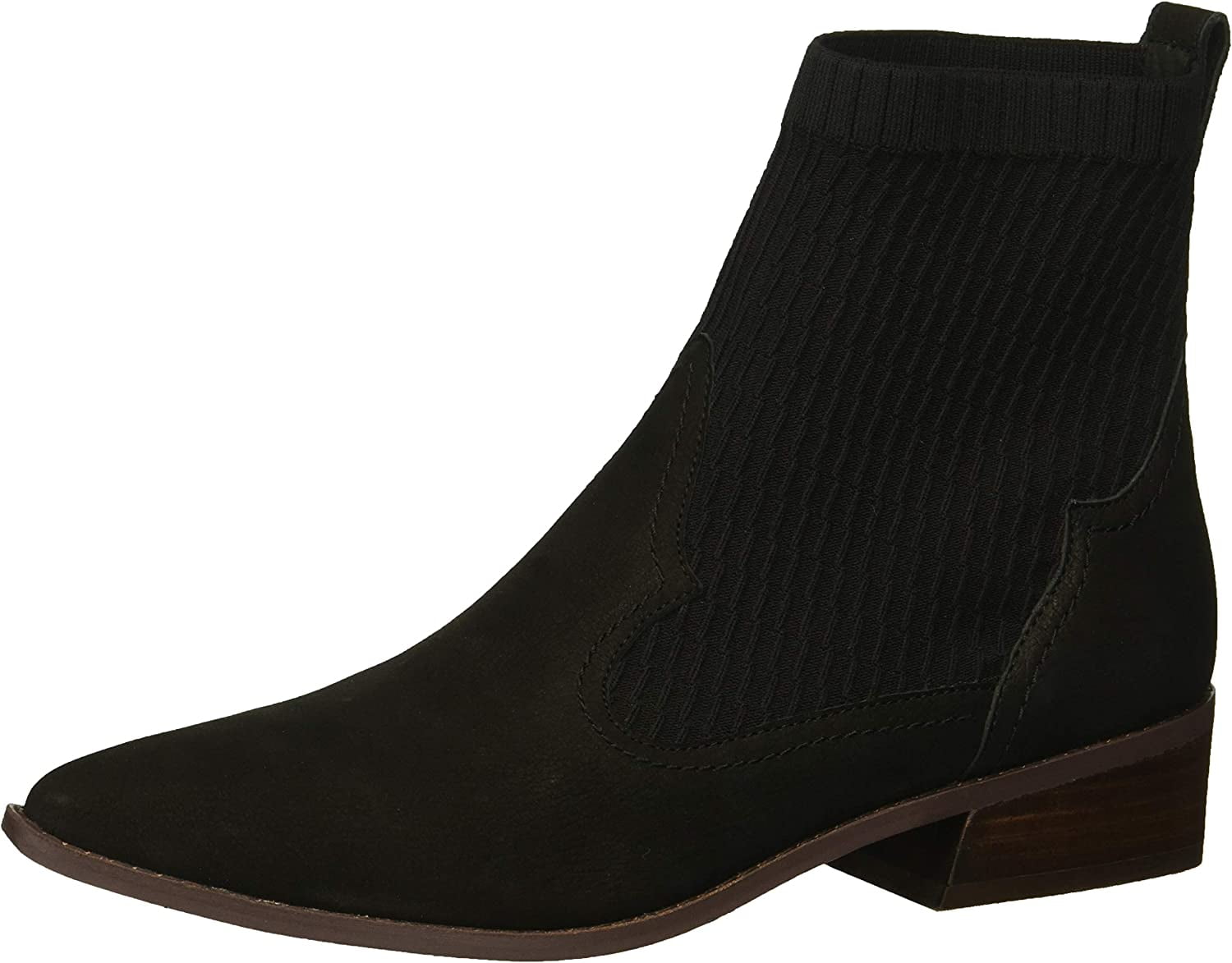 Cecelia New York Tomas Black Leather Stacked Heel Pull On Fashion Ankle ...