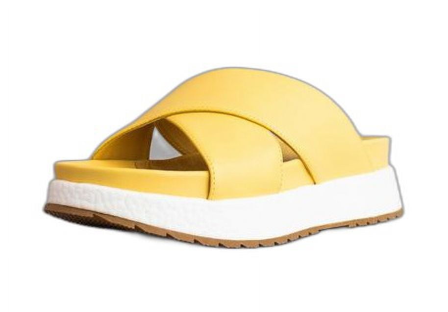 Cecelia New York UMA Yellow Platform Criss Cross Straps Wedge Slide ...