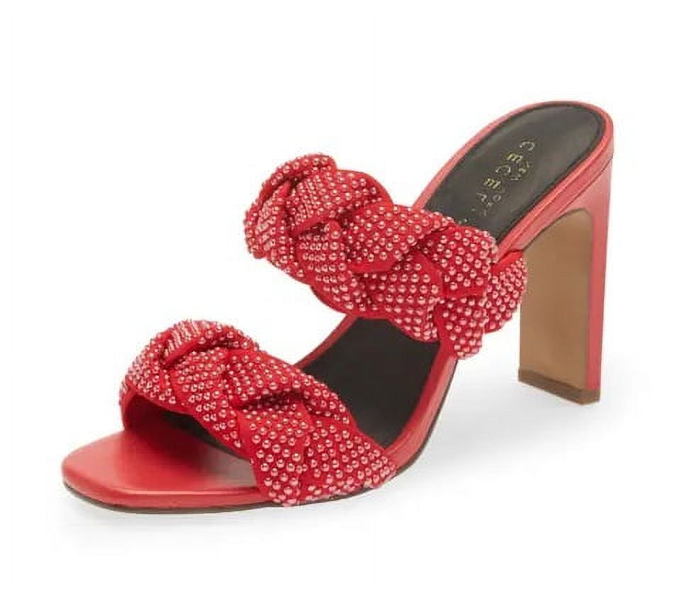 Cecelia New York Vixon Red Womens Sandals Beads Mule Braided Vamp ...