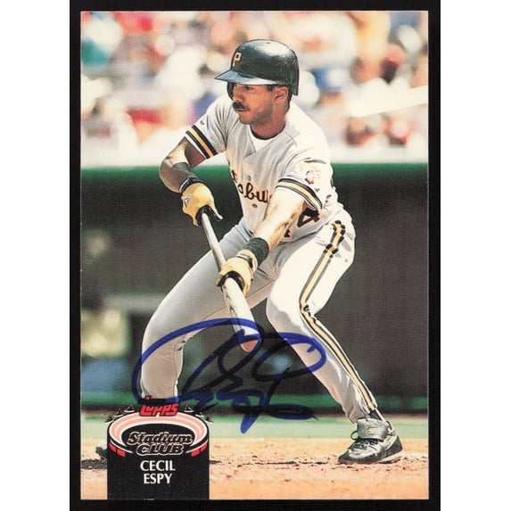 Cecil Espy Autographed 1992 Stadium Club Card #95 Pittsburgh Pirates ...