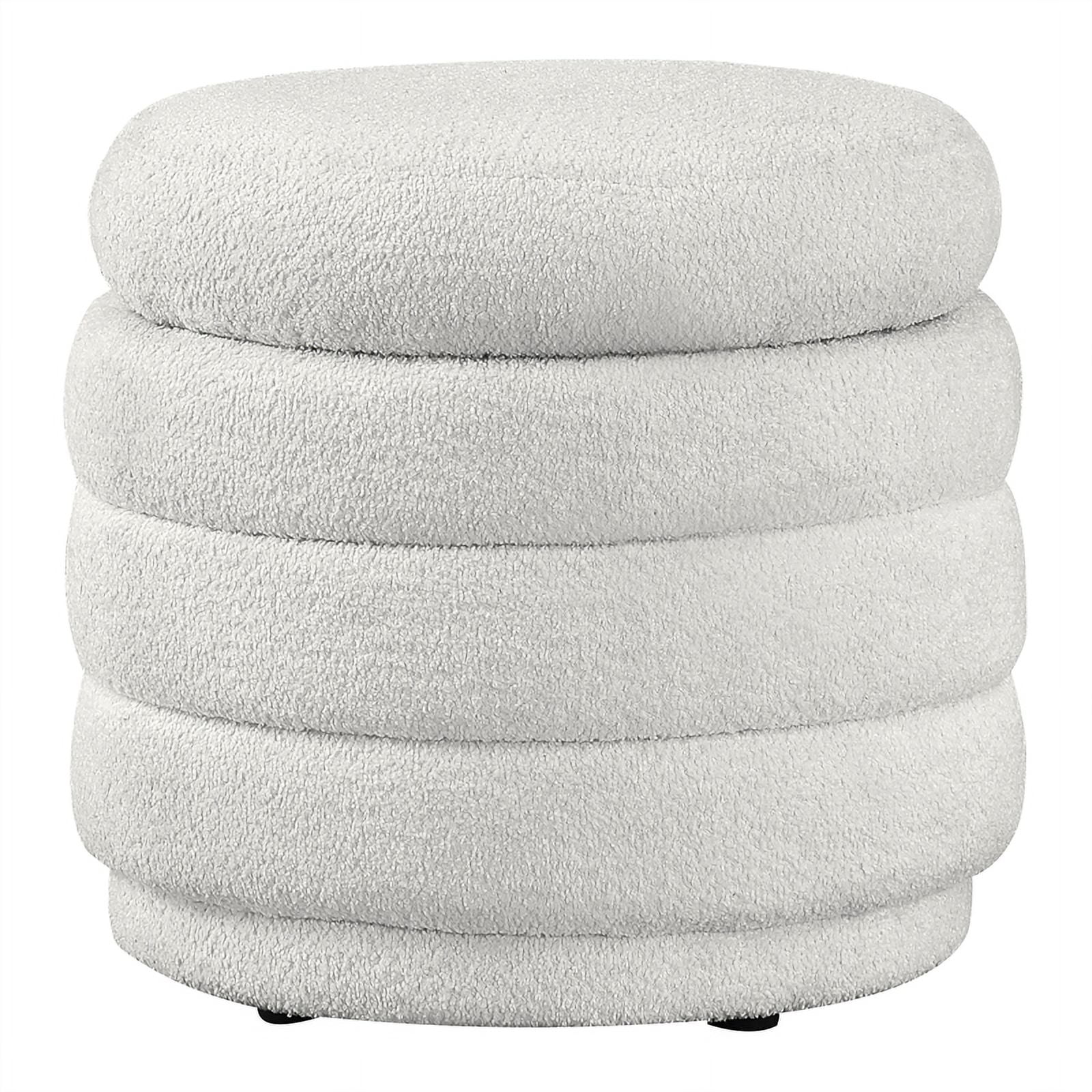 Cecil Storage Off white Fabric Ottoman-Parchment Sherpa - Walmart.com