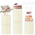 Cecnamt Cylinder Stands for Party,5 Pcs Paper Cylinder Pedestal Stand ...