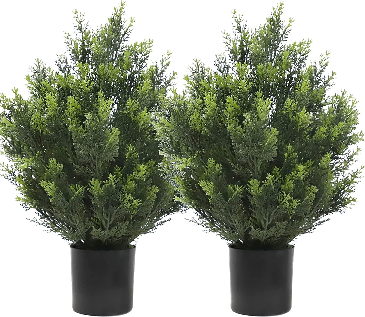Cedar Artificial Bush, Faux Shrub, Topiary Artificial Cypress Tree, 2 ...