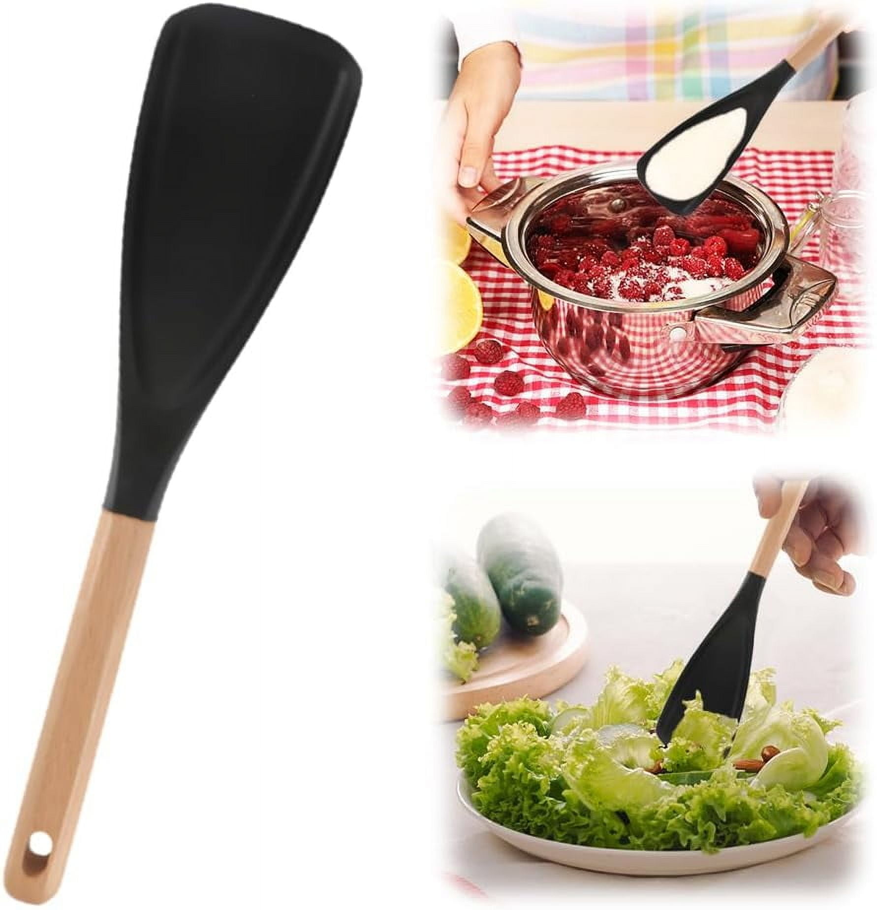 Cedar and Ash Multifunction Spoon - 3-in-1 Wooden Handle Spatula for ...