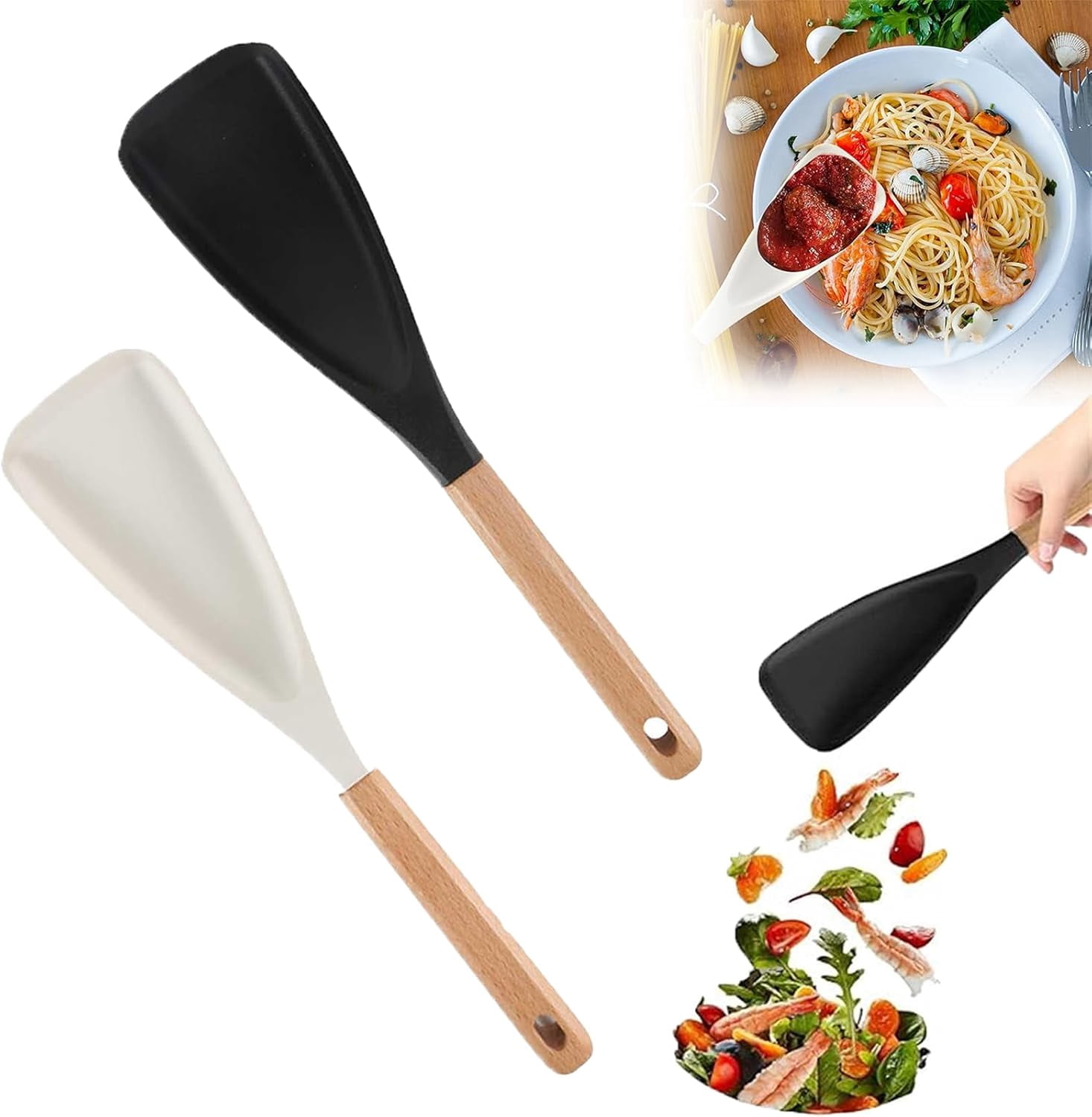 Cedar and Ash Spoon, 3-in-1 Multifunction Silicone Spatula Cooking ...