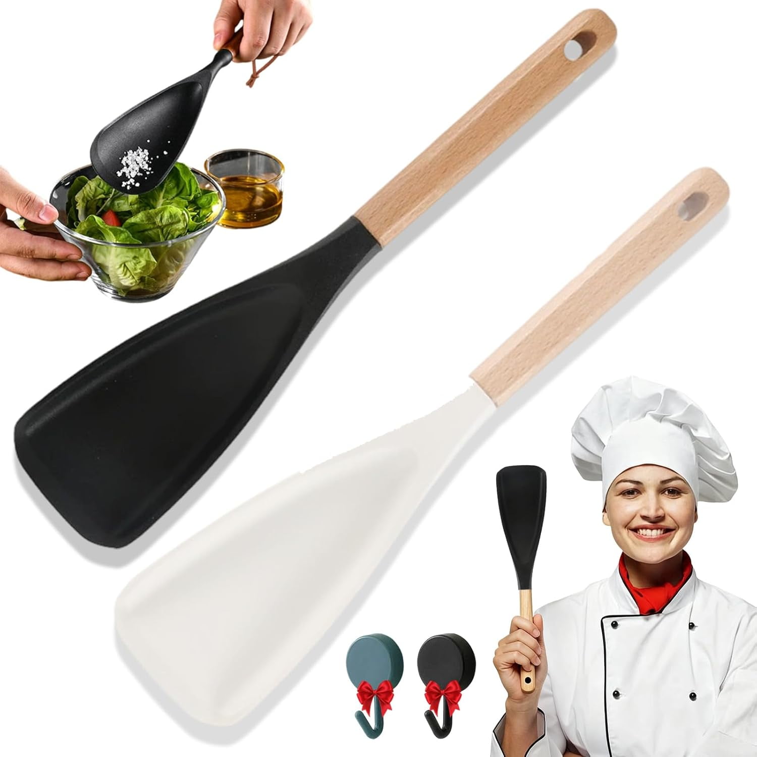 Cedar and Ash Spoonula, Multifunction Spatula Cooking Spoon for ...
