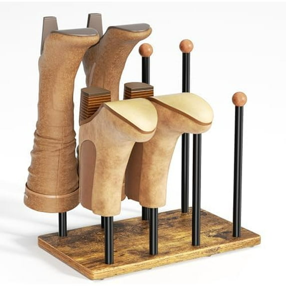 Cedar Ball End Boot Rack 4-Pair Shoe Organizer Free standing Metal ...