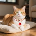 Cedar Bead Pet Collar for Cats Dogs Adjustable Fabric Collar with Bell ...