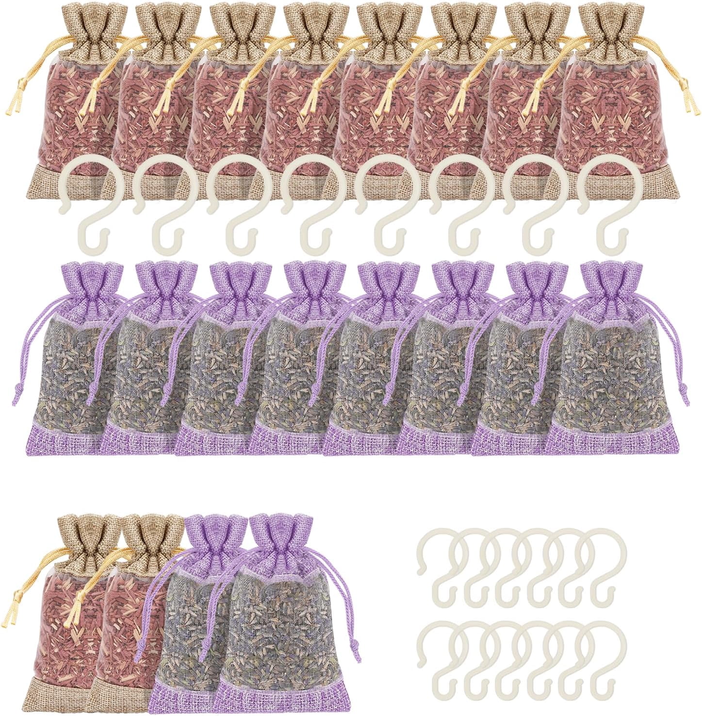 Cedar Blocks for Clothes Storage, Pack of 20 Cedar Sachets and Lavender ...