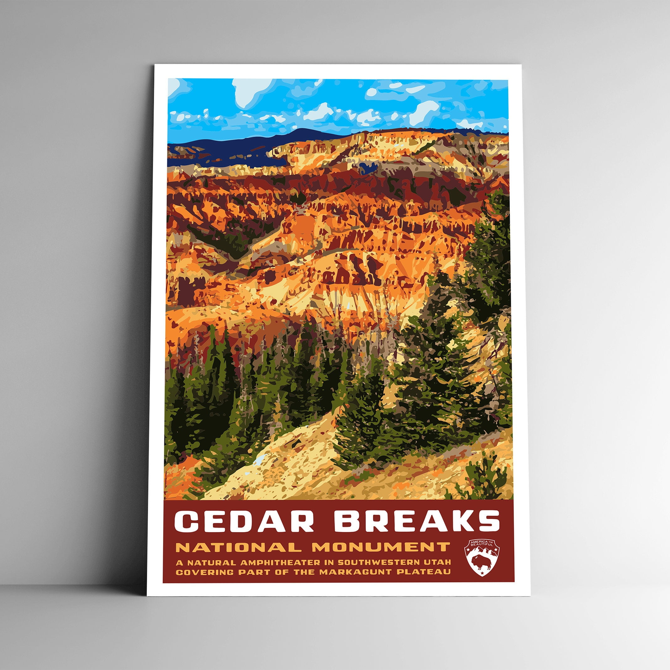 Cedar Breaks National Monument Vintage Travel Poster / Postcard WPA ...