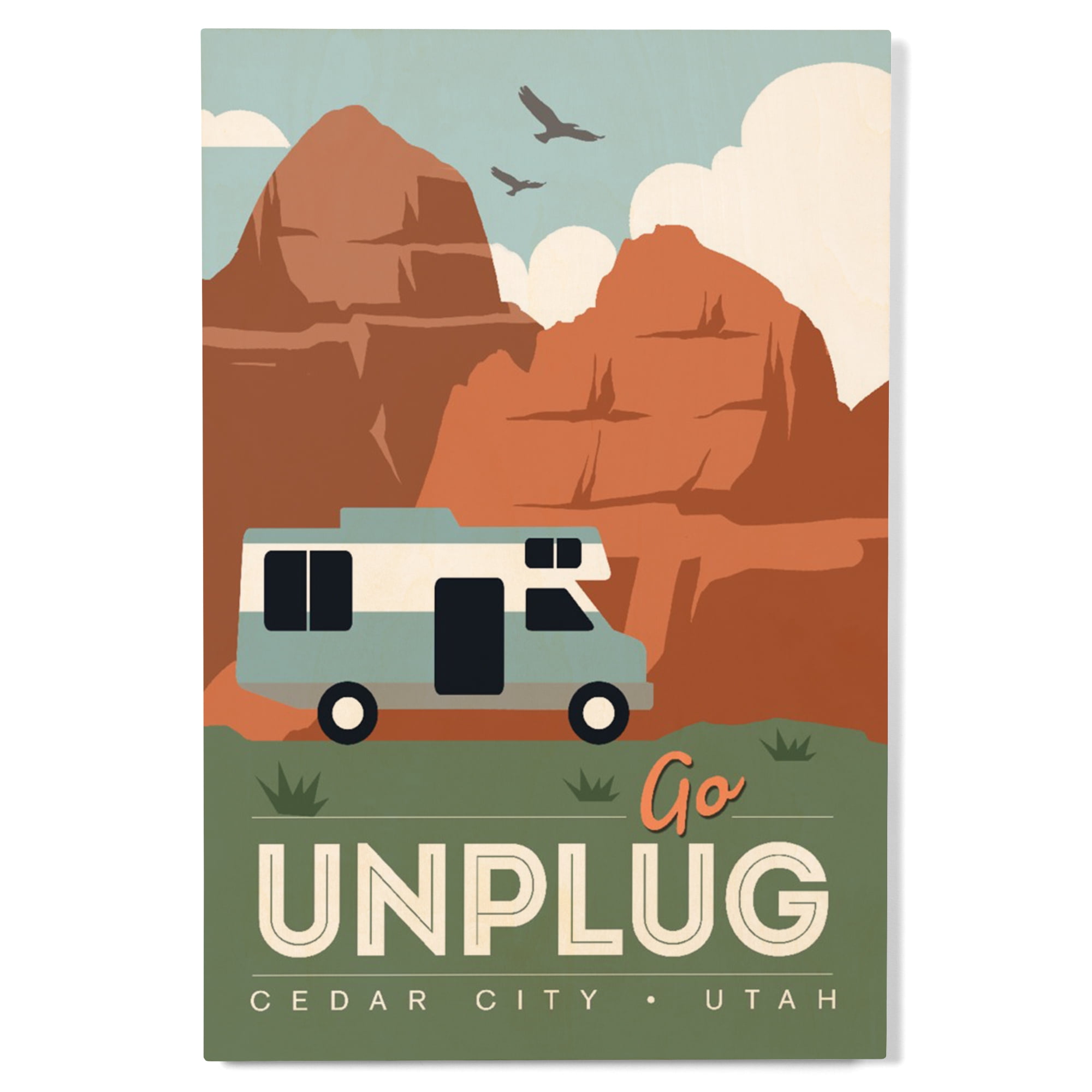 Cedar City, Utah, Simply Outdoors, Go Unplug, Retro RV Birch Wood Wall ...