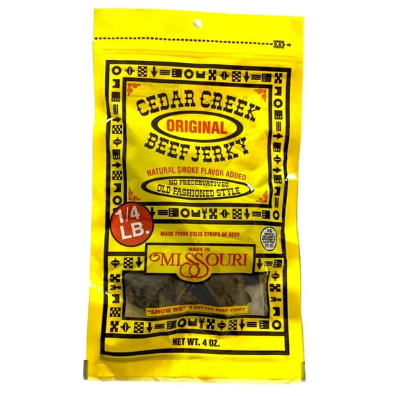 Cedar Creek Beef Jerky, Air-Dried MDA05 Thinly Sliced, 4oz Pack, No ...