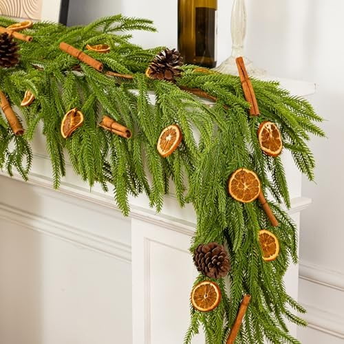 Cedar Garland for Decoration Christmas,Realistic Norfolk Pine Garlands ...