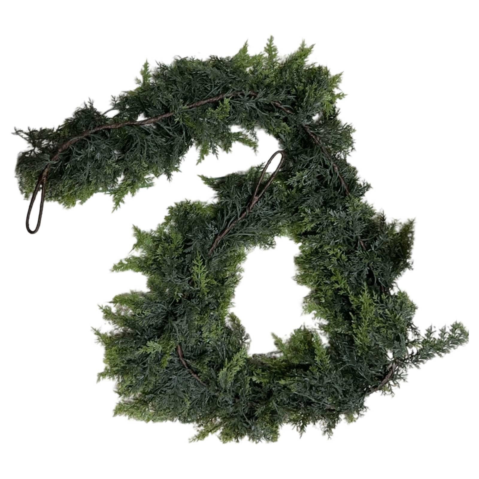 Cedar Garland for Seasonal in Home - Realistic 72in Cedar Greenery for ...