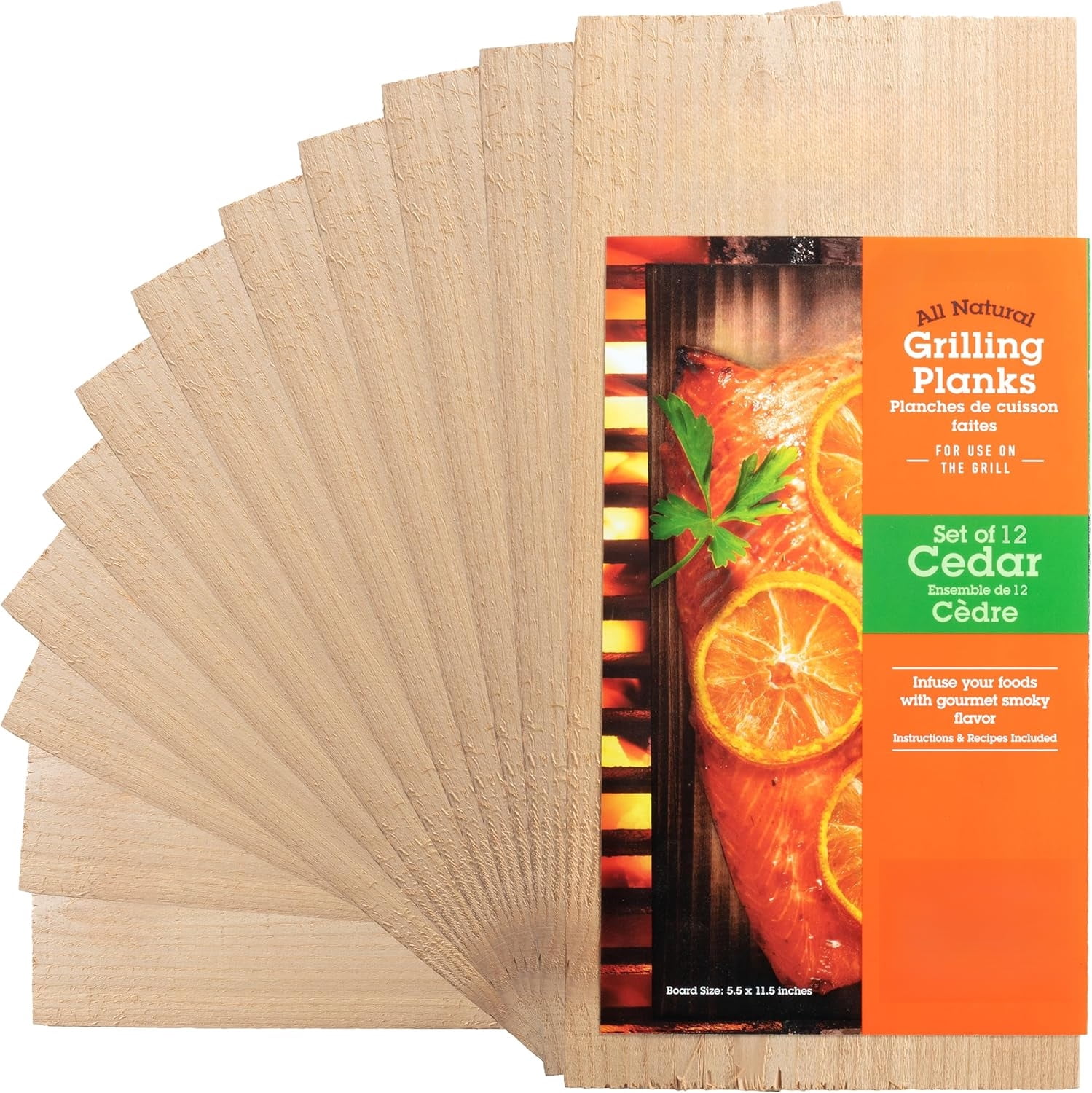 Cedar Grilling Planks Premium Natural Cedar Wood - Easily Infuse Smoky ...
