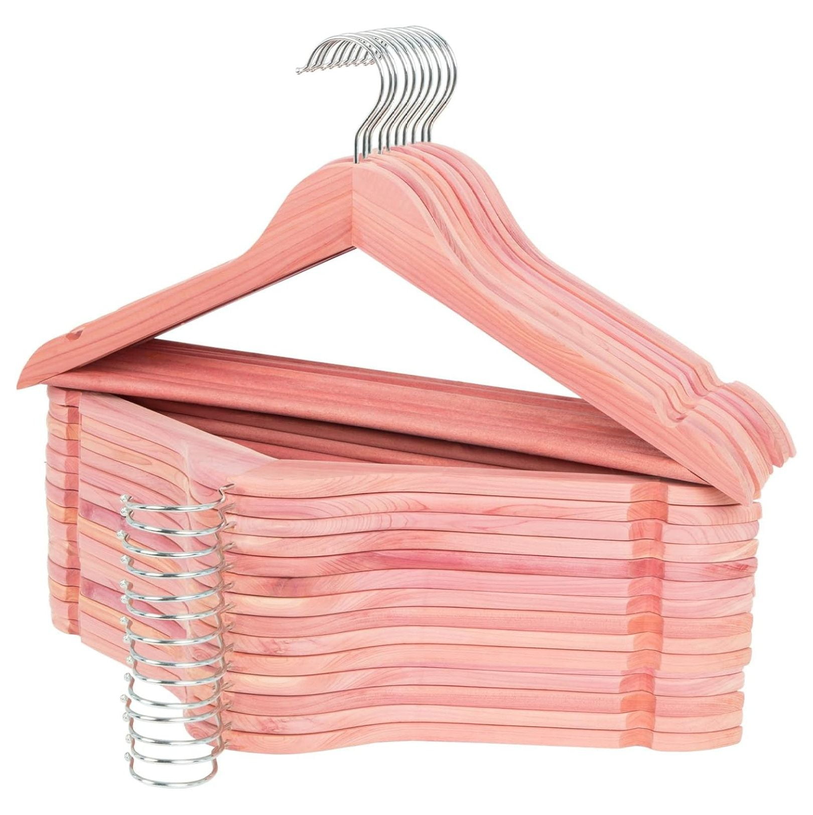 Cedar Hangers, 30 Pack Wooden Hangers with Smooth Notches, Cedar ...