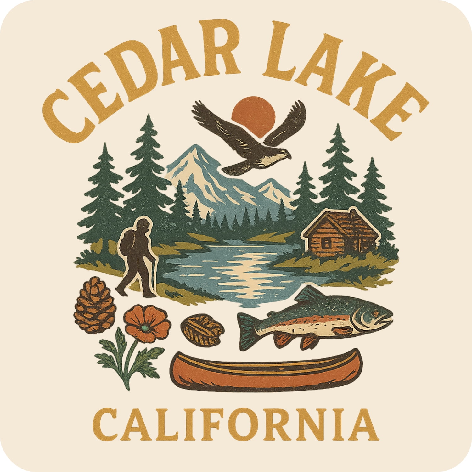 Cedar Lake California Keepsakes Souvenir Vinyl Sticker – Destination ...
