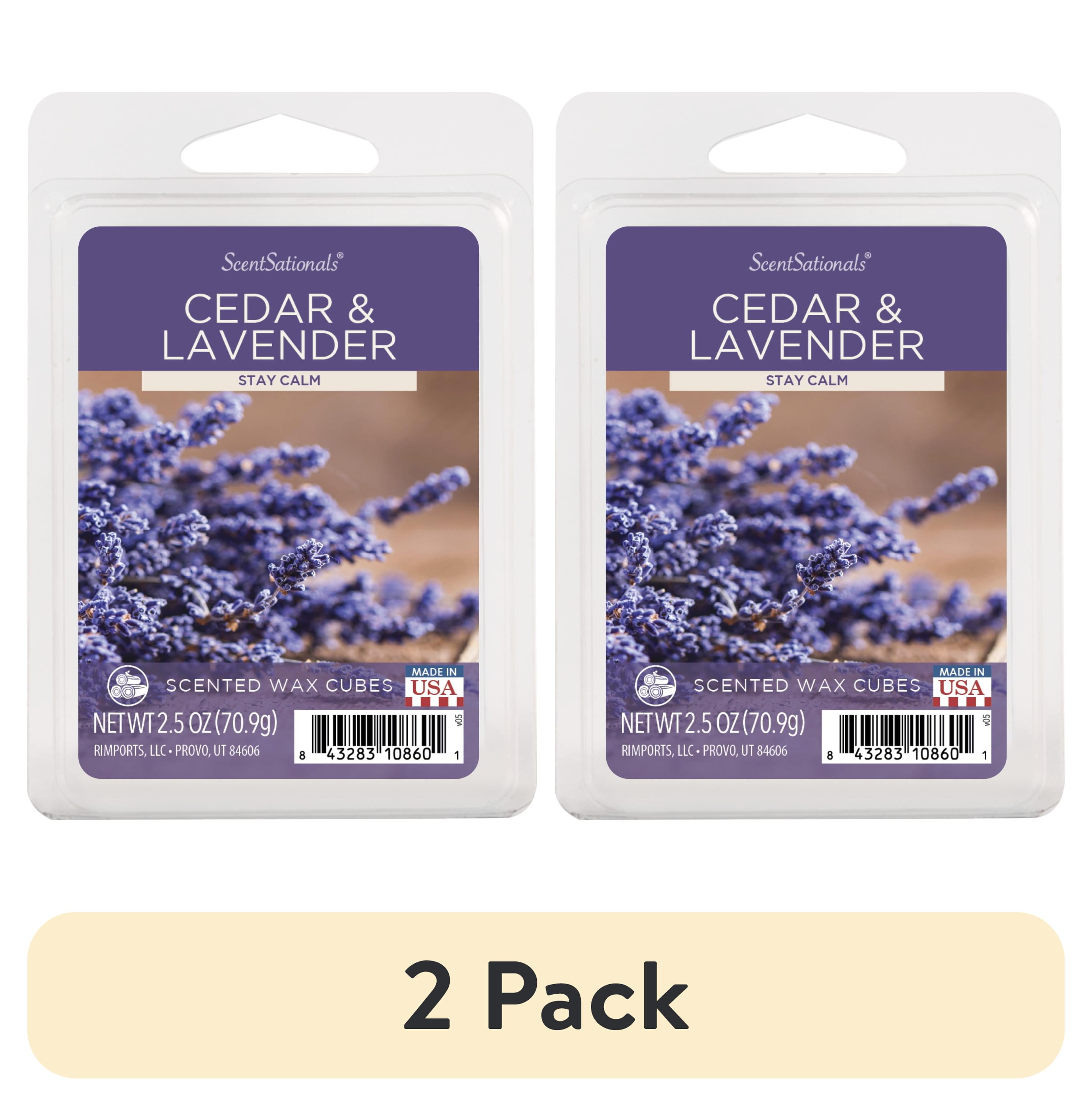(2 pack) Cedar & Lavender Scented Wax Melts, ScentSationals, 2.5 oz (1-Pack) - Walmart.com