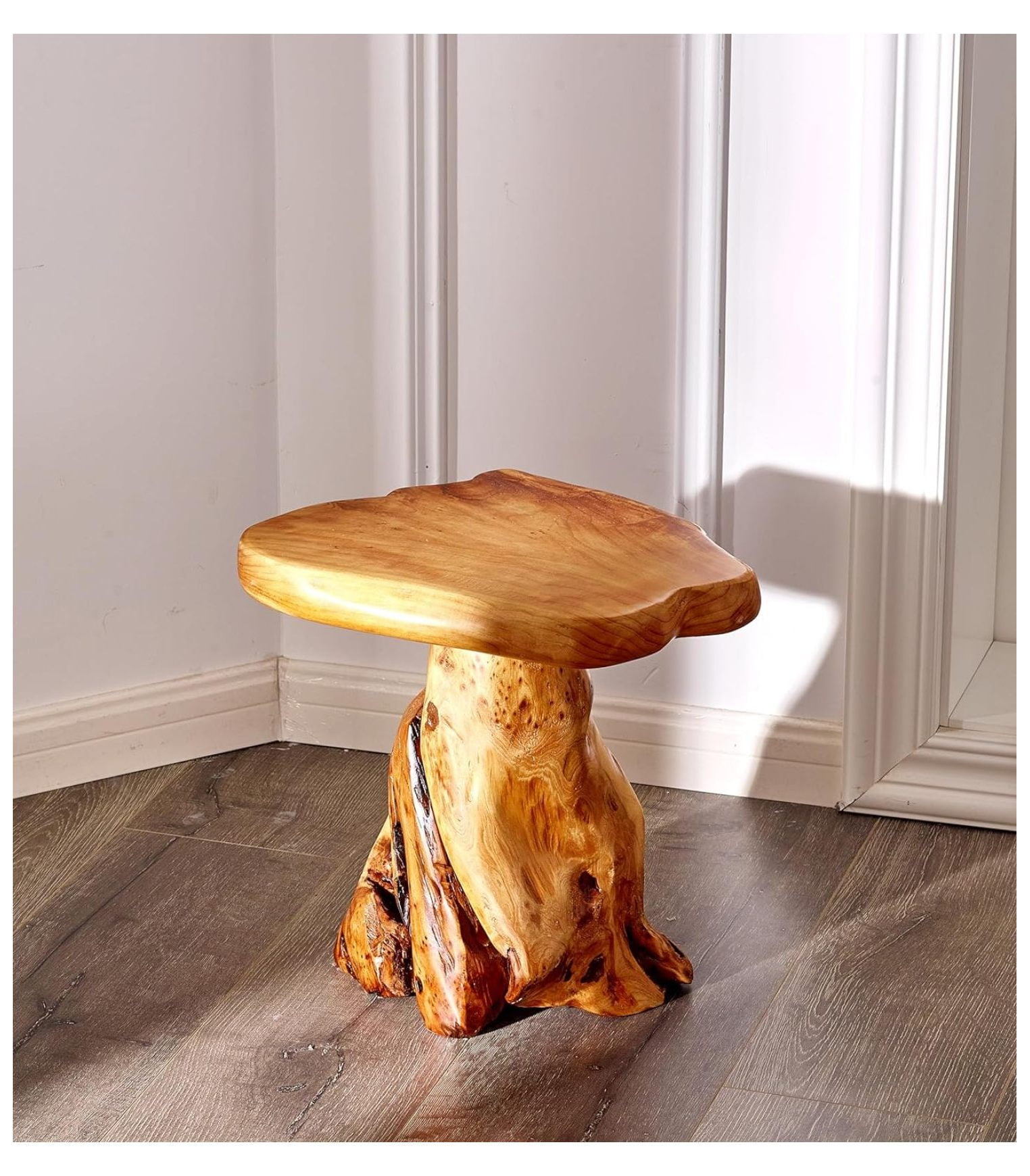 Cedar Natural Stump Stand 13.5"x12"x14"H Solid Wood End Table Rustic ...